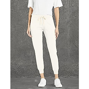 The Drop Women's Grace Supersoft Stretch Rib-Cuff Jogger, Ivory, M