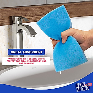 New spong New Spong - Multi-Purposes Sponge, All-Purpose Scrubbing Sponges - for a Wide Range of Textures Such as Glass, Ceramic, or car Wheels, Blue