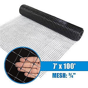 Fencer Wire 7 ft. x 100 ft. Garden & Plant Protective Netting with 3/4" Mesh, Reusable & Doesn't Tangle, Protection Against Bird, Deer and Other Animals, Multiple Choices Available (c. Heavy Duty)