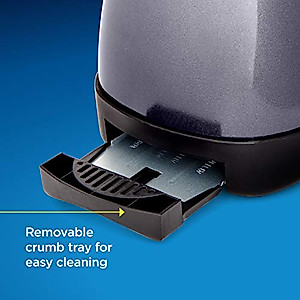 Oster 2 Slice, Bread, Bagel Toaster, Metallic Grey
