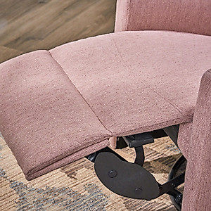 Great Deal Furniture Ishtar Contemporary Glider Swivel Push Back Nursery Recliner - Light Blush and Black Finish