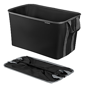 CleverMade Collapsible Laundry Baskets, Midnight Black/Shadow Gray 2PK - 60L (16 Gal) Foldable Laundry Basket with Sturdy Pop-Up Wire Frame and Carry Handles - Space-Saving Collapsible Hamper