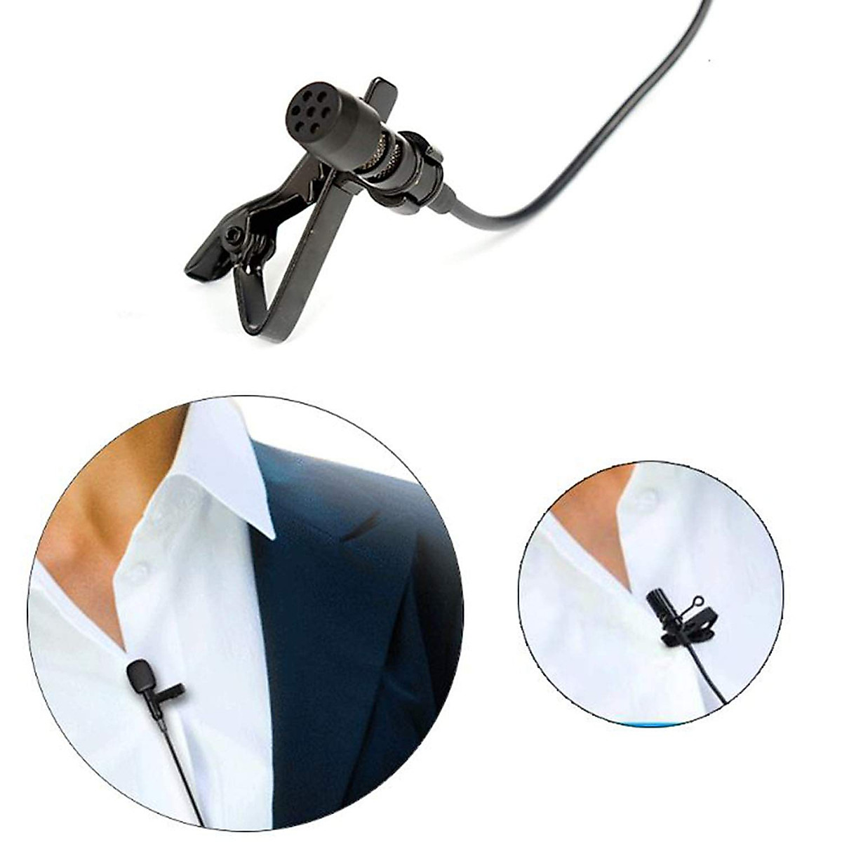 WHYHKJ 4pcs Metal Black Lapel Microphone Clip for Lavalier Lapel Microphone, 6mm