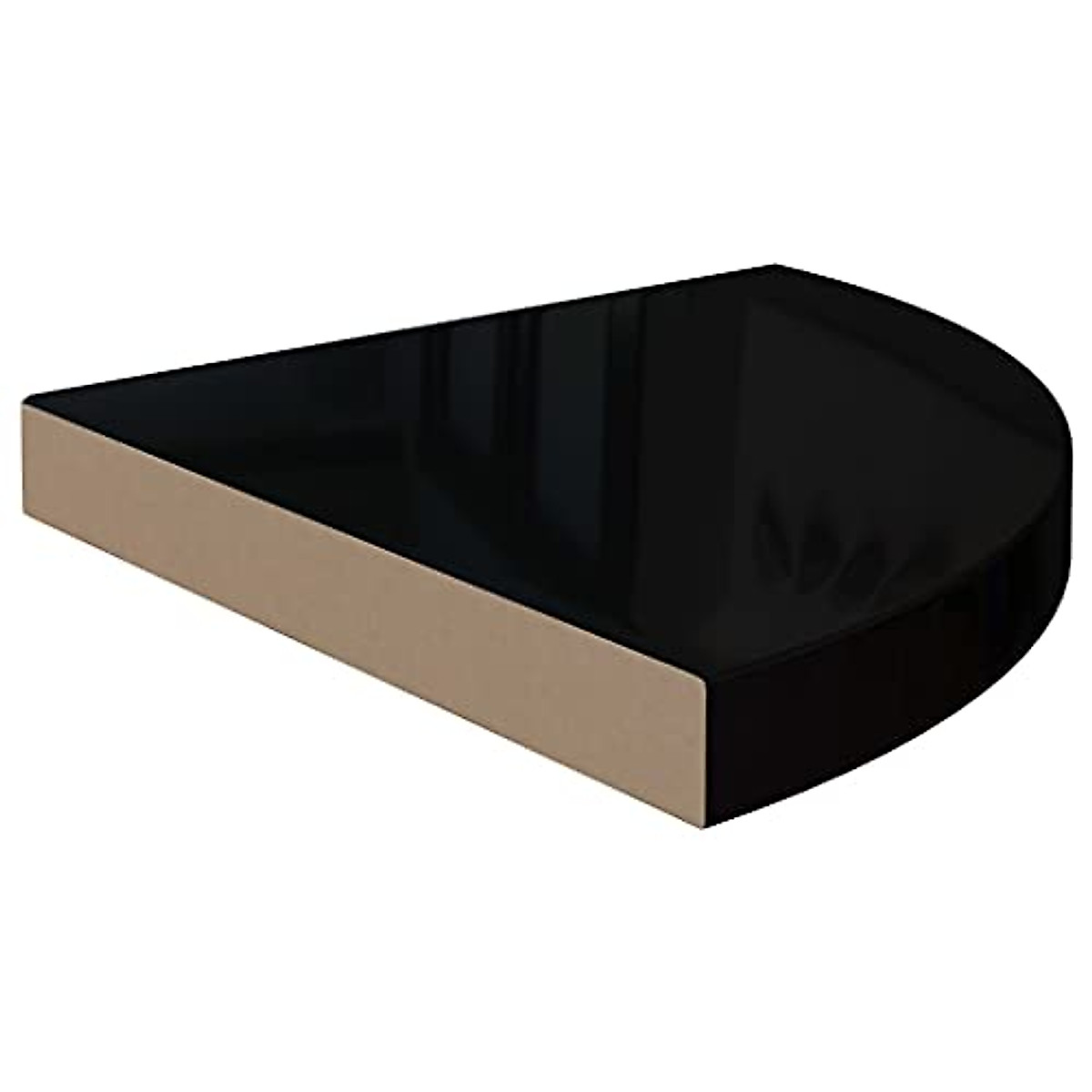 DYRJDJWIDHW Floating Corner Shelves 4 pcs Bookshelf for Bedroom,Shelves,Wood Bookcase,Suitable for Bedroom, Office, Living Room, Study,High Gloss Black 13.8"x13.8"x1.5" MDF