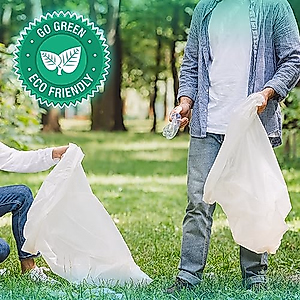 AOMKES 2.6 Gallon Small Trash Bags - 93 Counts Bathroom Garbage Bags,Unscented Wastebasket Liners,Strong Kitchen Bin Bags,10Liters White Trash Bags For Office,Bedroom,Living Room,43x50CM
