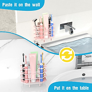 Cvtayn 5 Pack Shower Caddy, Strong Adhesive Shower Organizer No Drilling, Rustproof Shower Shelves Bathroom Shelves Large Capacity, Organizador De Baño Shower Racks for Bathroom Storage, Pink