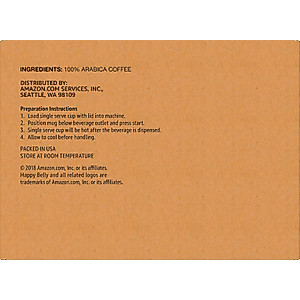 Amazon Brand - Happy Belly Dark Roast Coffee Pods, French Roast, Compatible with Keurig 2.0 K-Cup Brewers, 100 Count