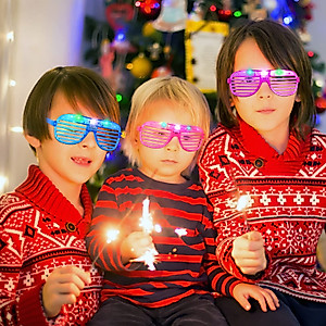 15 Pack Light Up Glasses 5 Colors Glow in The Dark LED Glasses Party Supplies for Kids Adults 80s Shutter Shades Neon Party Favors