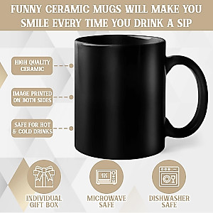 Black Ceramic Coffee Mug Photo Mugs Personalized Picture Custom Name Birthday Gifts For Fathers Day Men Dad Grandpa Husband Drinking Tea Cups Table Desk Accessories 11 and 15 Oz