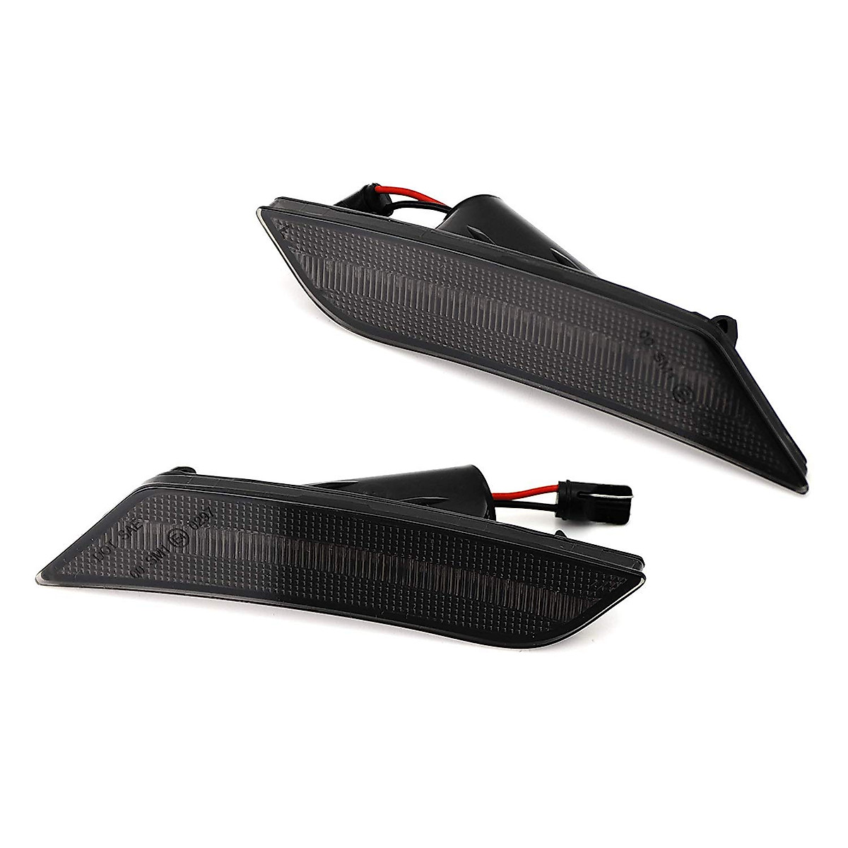 iJDMTOY Smoked Lens Amber Full LED Bumper Side Marker Light Kit Compatible With 2019-up Chevrolet Blazer, Powered by 27-SMD LED, Replace OEM Front Sidemarker Lamps