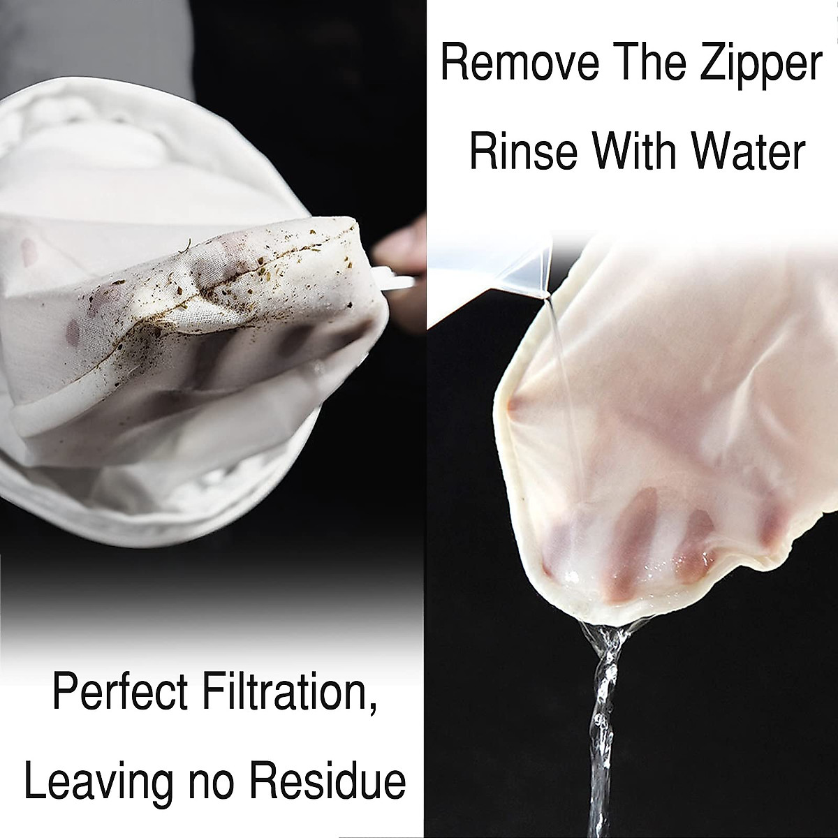 FATCAT Nut Milk Bag Strainer with Stand, Strainers Fine Mesh Bags, Jelly strainer, Reusable Cheese Cloth Bag for Straining for Filter Juices, NutMilk, Cheese, Honey, Butter, S