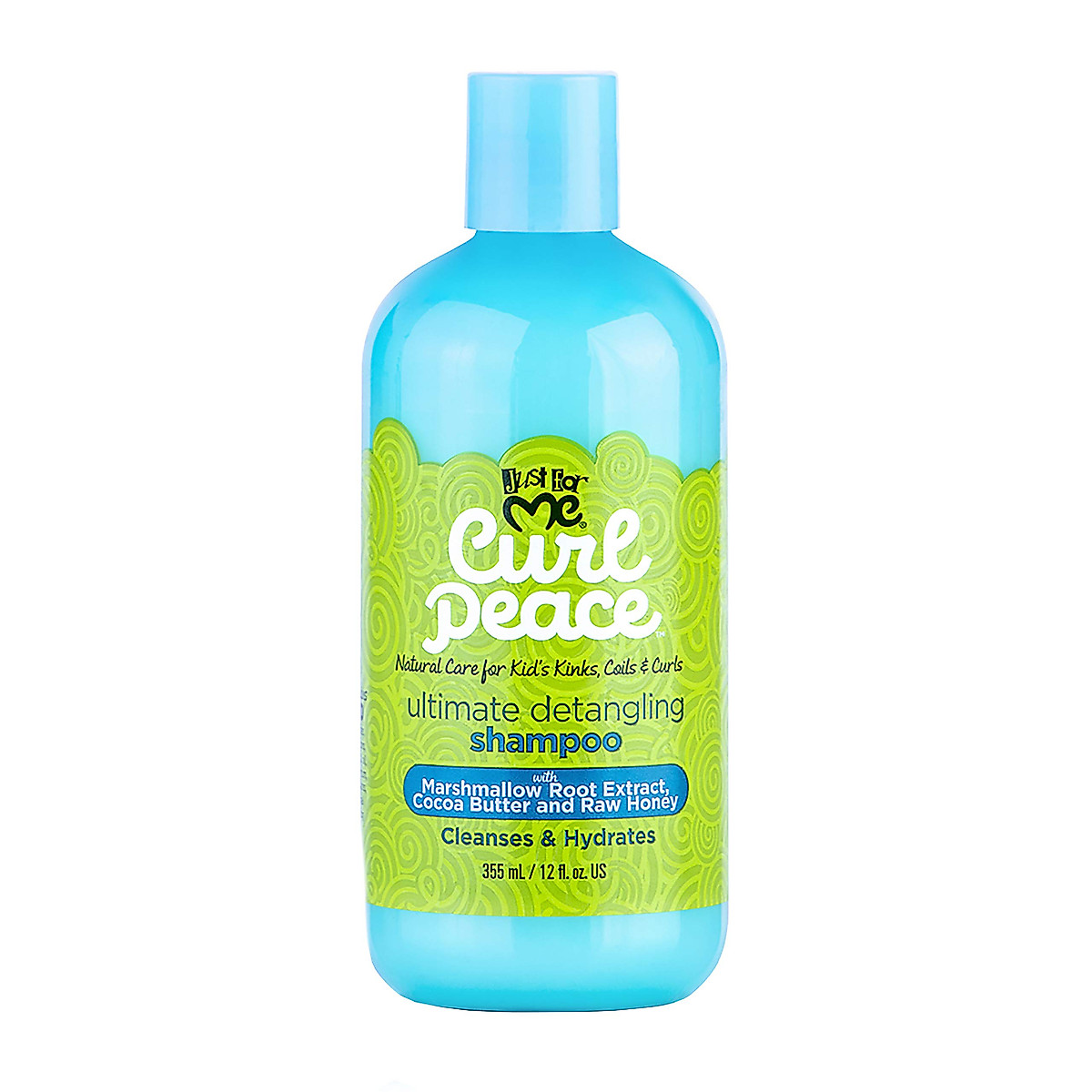 Just For Me Curl Peace Ultimate Detangling Shampoo (3 Pack) - Cleanses & Hydrates, Contains Marshmallow Root Extract, Cocoa Butter & Raw Honey, Sulfate Free, No Animal Testing, 12 oz