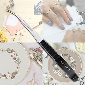 MAKER AND MARKET Spring Action Curved Blade 4.5 Inch Scissors For Applique, Embroidery, Fabric, Thread, Knitting, Sewing, Arts & Craft (Curved Blade)