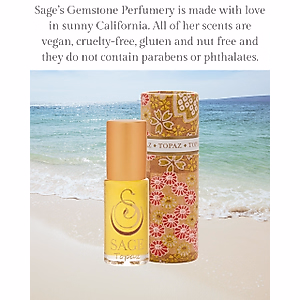 Topaz Perfume Oil Roll-On by Sage- 1/8 oz, Vegan & Cruelty-Free, Gourmand Scent, Vanilla, Sandalwood
