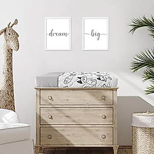 Grey, Black and White Fox Collection Boys or Girls Baby Changing Pad Cover