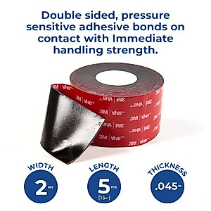 3M VHB Tape 5952, 2 in width x 5 yd length (1 Roll)
