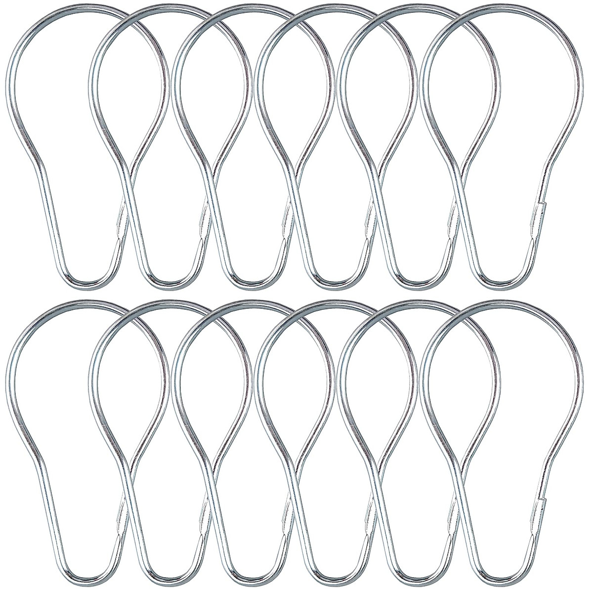 Kowibcl Metal Shower Curtain Hooks Shower Curtain Hooks Rust Proof Metal Shower Curtain Rings Stainless Steel Hanging Clips and Hooks,Practical Reusable Shower Curtain Hangers，Set of 50,Silver