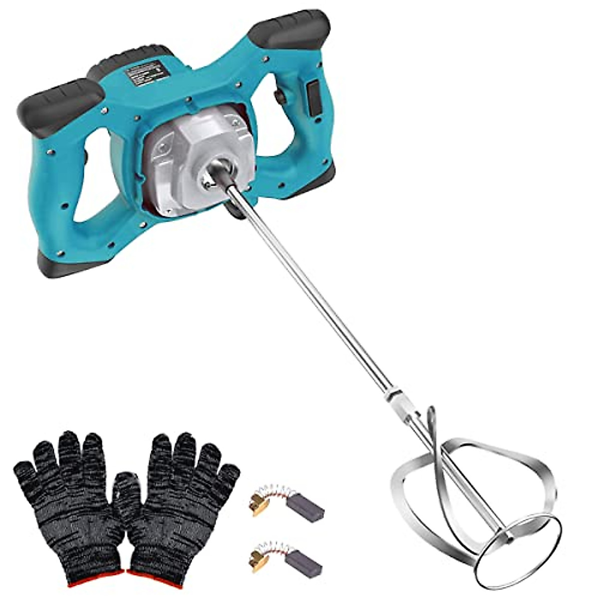 Maxgeen Concrete Mixer,2100W Portable Electric Mud Mixer for Mixing mortar,6 Speed Adjustable Paint Mixer, Handheld Cement Mixer with Gloves