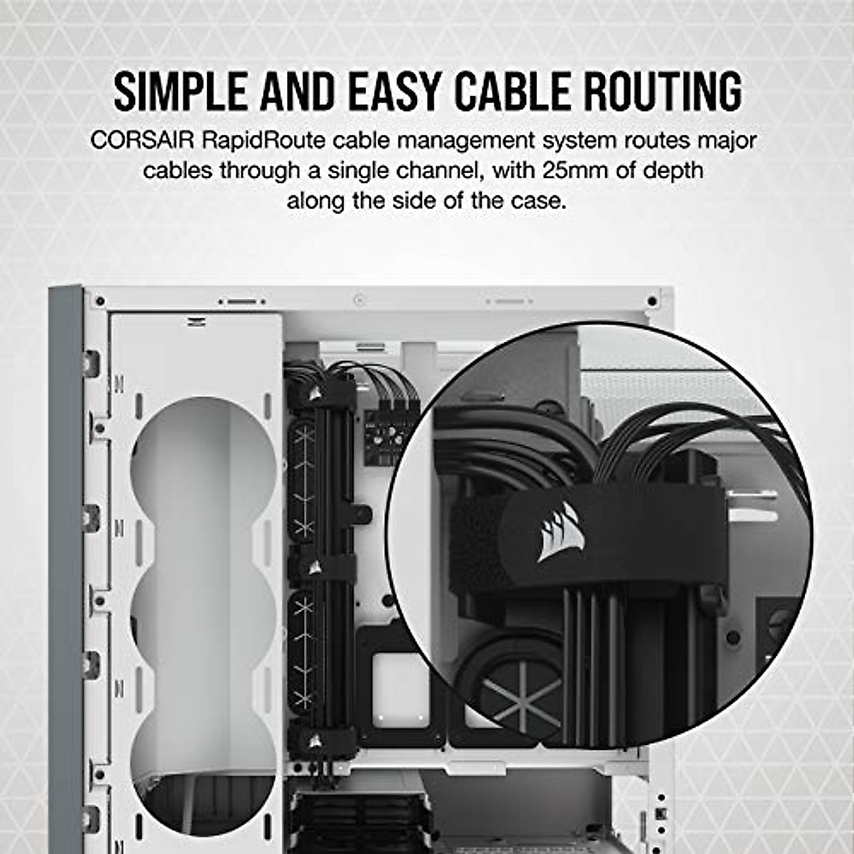 Corsair iCUE 5000X RGB Tempered Glass Mid-Tower ATX PC Smart Case - White