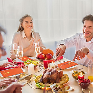 ​Quera 100 Pack Thanksgiving Guest Napkins Turkey Gold Foil Disposable Napkins Autumn Fall Harvest Paper Napkins Thanksgiving Dinner Party Supplies - Gobble​ 7.5 x 4.25 Inch