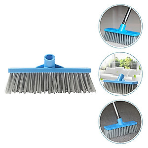 Generic Floor Scrubber Push Broom Brush Outdoor Stiff Broom Head Handle Heavy Duty Indoor Rough Surface Scrub Brush Broom for Floor Cleaning Deck Wall Tile Floor Driveway Outdoor Broom