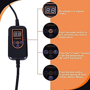 TISHIJIE Heated Seat Cushion with Intelligence Temperature Controller, Heated Seat Cover for Office Chair and Home