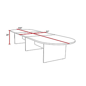Regency Legacy Modular Conference Table with Tabletop Power & Data Port, 144", Ash Grey
