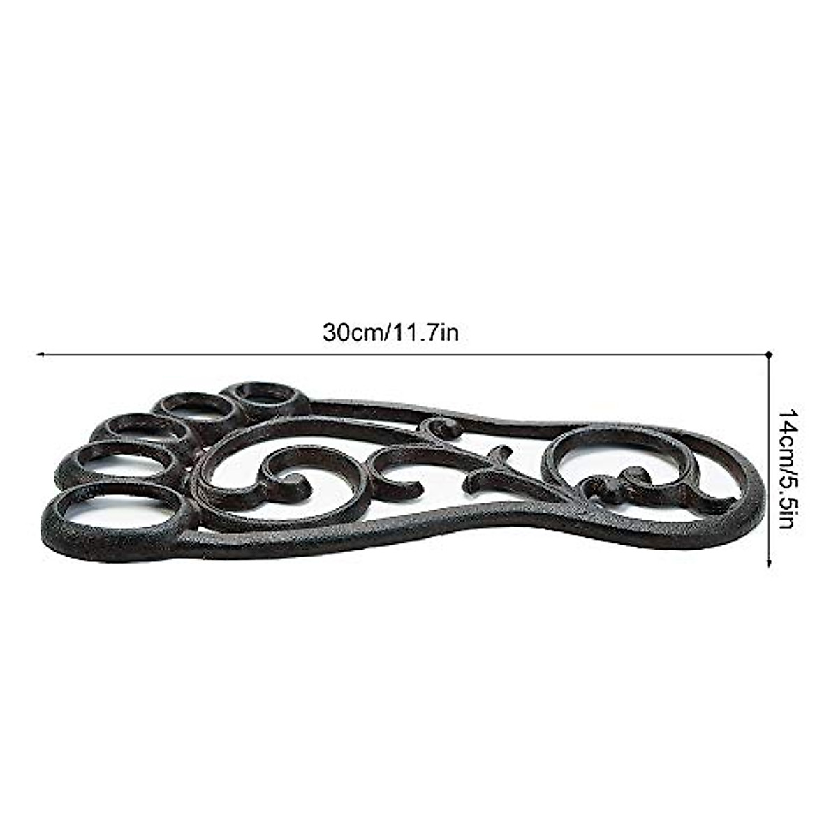Sungmor Heavy Duty Cast Iron Stepping Mat - Retro Style Left & Right Footprint Front Door Mat Ground Decor - Outdoor Garden Lawn Panel Decorative Stepping Metal Stone - 11.8x5.5Inch & 1 Pair Pack