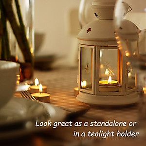 NuCandle Tea Lights Candles 50 Pack Unscented Tealight Candles Bulk for Wedding Christmas Home Decorative Outdoor Mini White Tea Lights Candle