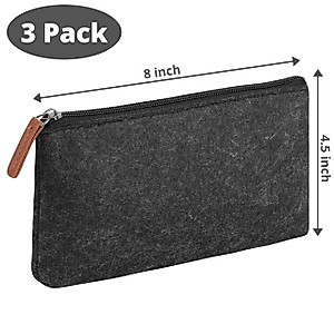 Mr. Pen- Pencil Case, Pencil Pouch, 3 Pack, Blue, Felt Fabric Pencil Case, Pen Bag, Pencil pouch Small, Pen Case, School Supplies, Pencil Case, Pencil Bags, Pen Pouch, Pencil Pouches with Zipper