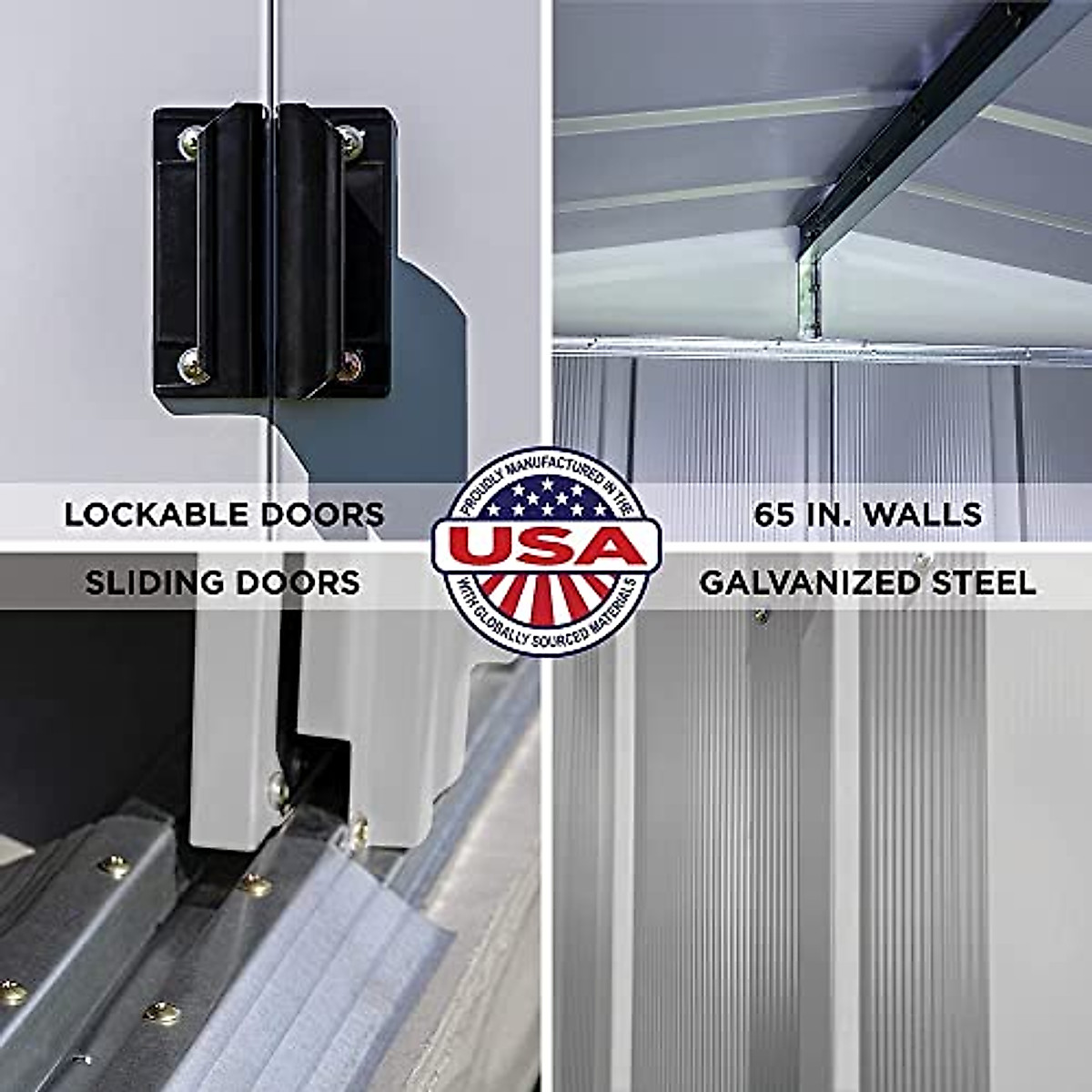 Arrow Classic Steel Storage Shed, 10x14, Flute Grey