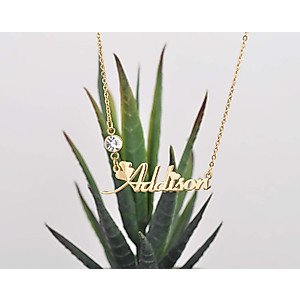 HUAN XUN Custom Any Name Hadassah Necklaces Birthstone Pendant