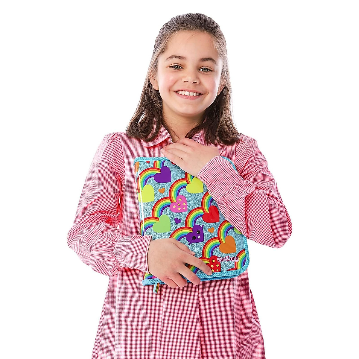 GirlZone Rainbow Jumbo Arts and Crafts Filled Stationery Pencil Case for Girls, Great Gift for Girls