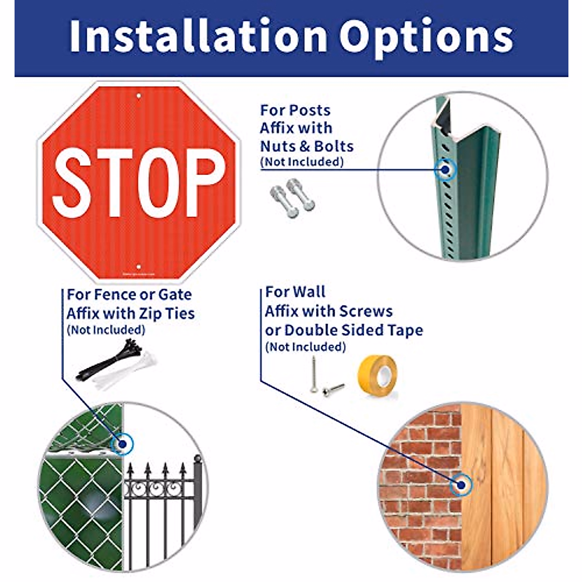 Faittoo Stop Signs, (2 Pack) 24 x 24 Inches Octagon Engineer Grade Reflective Sheeting Street Slow Warning Signs, Rust Free Aluminum, UV Protected and Waterproof, Weather Resistant, Durable Ink