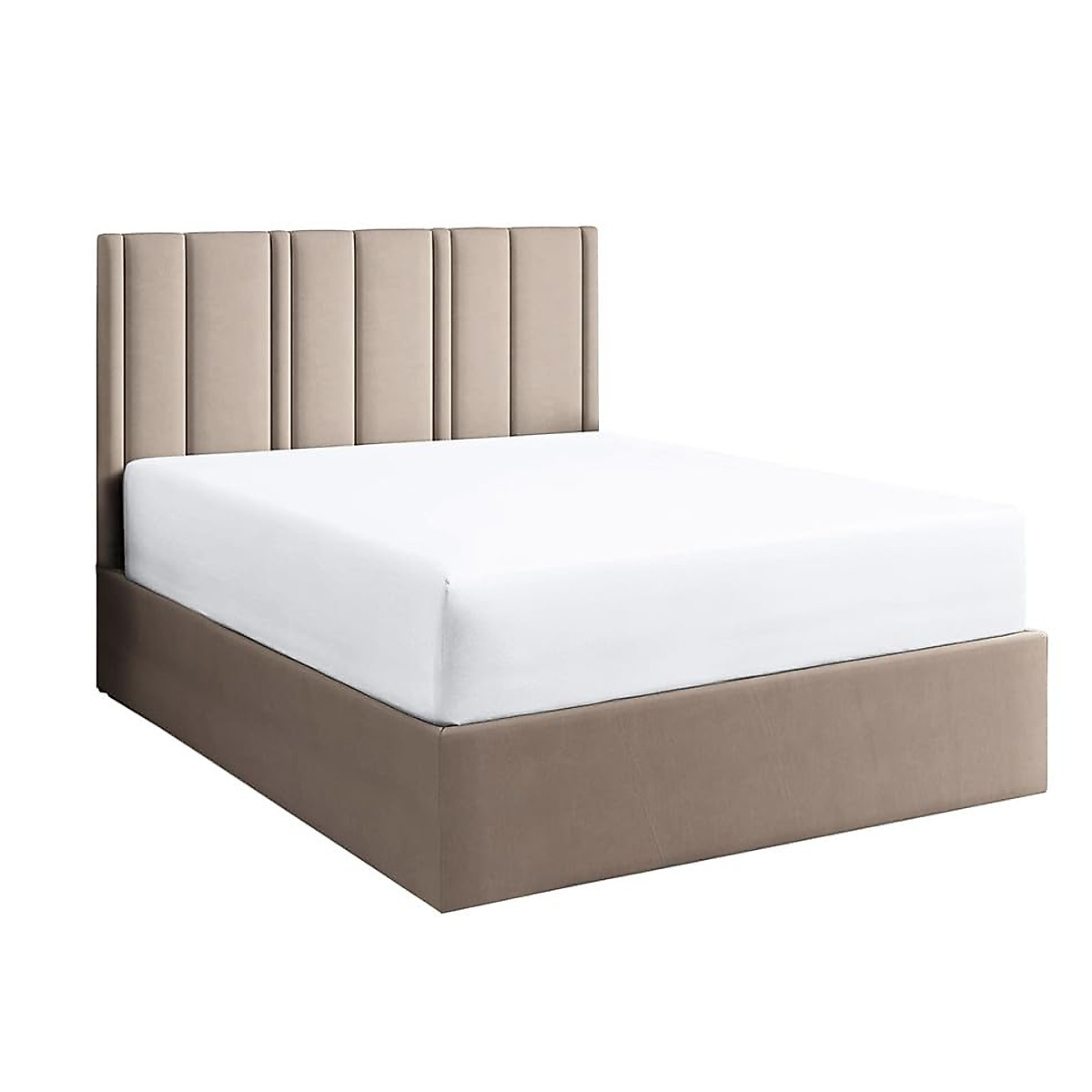 Banke Bihari 100% Egyptian Cotton 600 TC 1 Piece Fitted Sheet Only Soft & Smooth Hotel Feel Sateen Weave Solid 15" inch Extra Deep Pocket (Full XL-White)