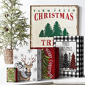 Horaldaily 24 Christmas Gift Paper Bags Bulk with handles Wrapping Xmas Holiday Presents(6 Jumbo,6 Large,6 Medium,6 Small)