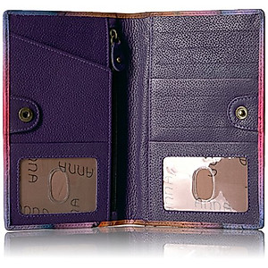Anna By Anuschka Women's Hand-Painted Genuine Leather Two Fold Wallet - Serengeti Sunset