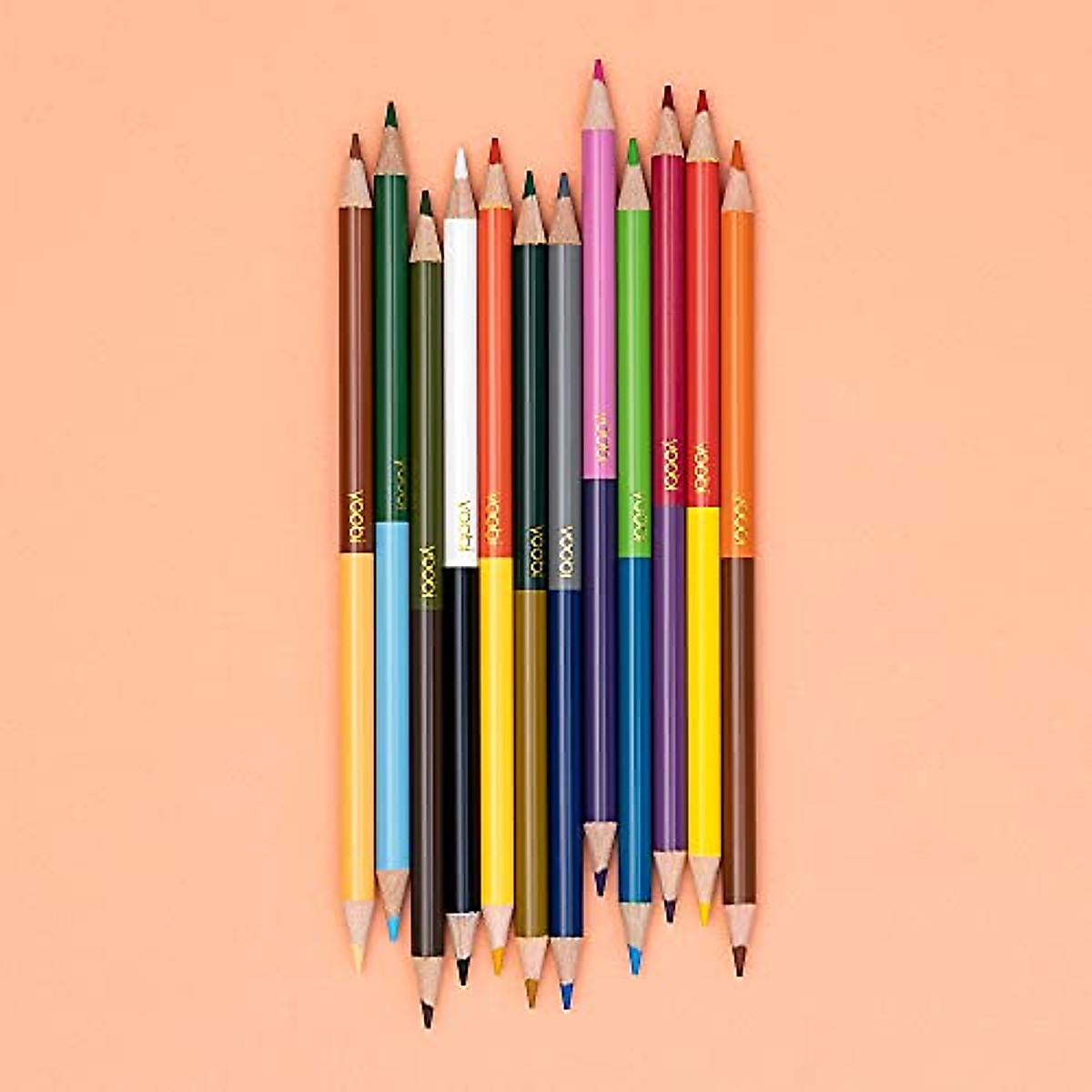 Yoobi Double-Ended Colored Pencils | Multicolor | 12pk | School, Home, Office Use