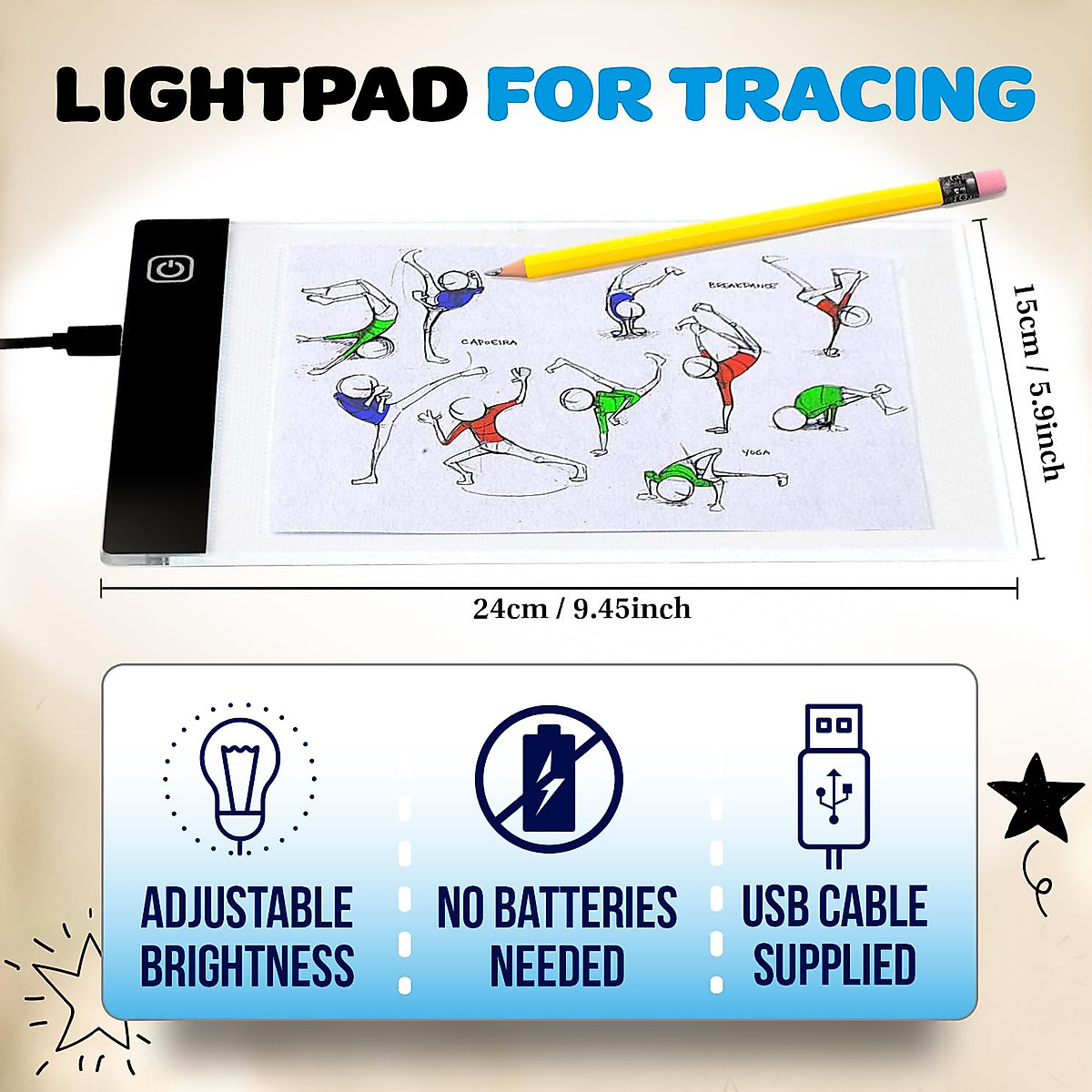 Flip Book Kit - LED Lightbox for Drawing and Tracing & 240 Sheets Animation Paper for Flip Books A5 Flipbook Kit: Led Light Box/Light Tablet for Tracing Flip Book Paper with Screws Flipbook Light Pad