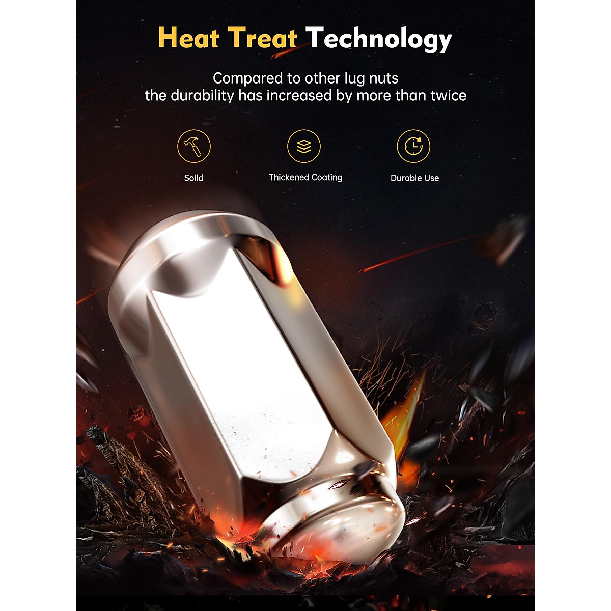 MIKKUPPA M14x1.5 Lug Nuts, Replacement for Silverado, Ford, GMC Aftermarket Wheel - 24pcs Chrome Closed End Bulge Acorn Lug Nuts