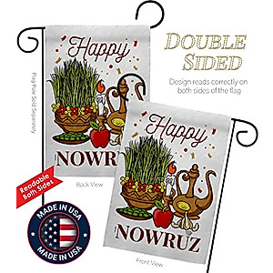 Iranian New Year Garden Flag Home Decor Banner Wall Art Patio Lawn Front Porch Room Decorations Small Outdoor Tapestry Yard Sign Celebration Persian New Year Christian Religion Day Holiday Made In USA