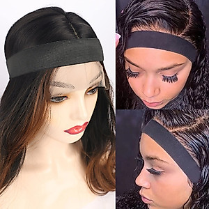 Amyqueen Elastic bands for Wig Edges, Lace Melting Band,4PCS Wig Band for Wigs Edge Wrap to Lay Edges, Wig Band Edge Wrap to Lay Edges, Wig Accessories for Salon