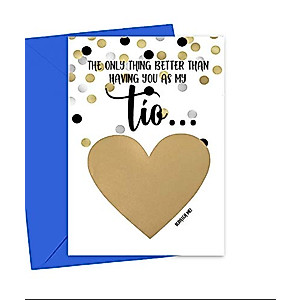 Spanish Will You Be My Godfather Scratch Off Card, Card for Uncle Tio, Padrino Proposal Card for Uncle from Niece Nephew (Tio Godfather)