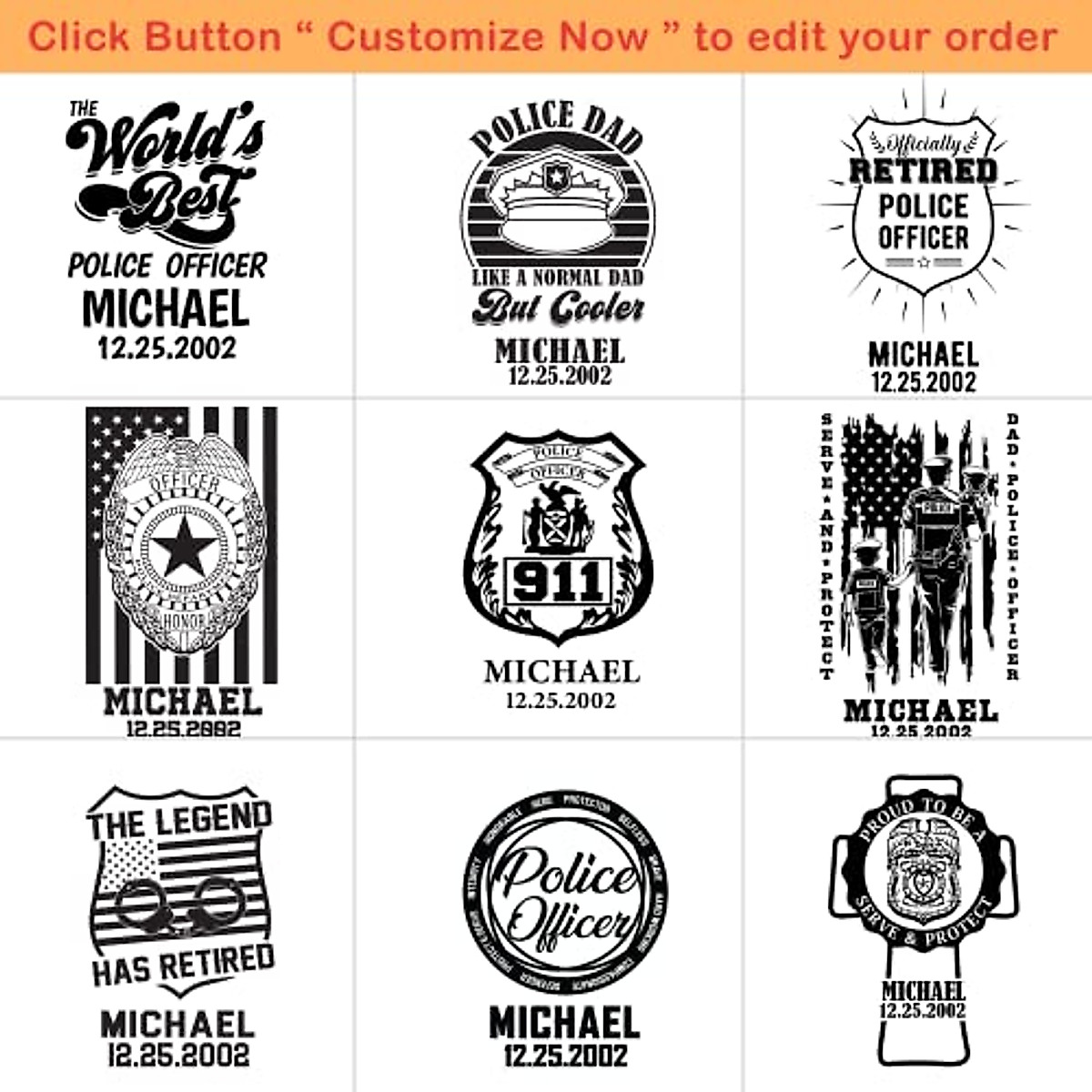 Personalized Engraved Police Officer Graduation Gifts - Custom Wooden Rotating Swivel Stand, Handmade Desk Organizer for Dad, Husband Gift Ideas for Police Academy Grad