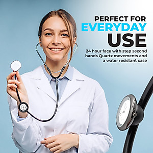 Nurse Stethoscope Watch - Lightweight Metal Frame- Attaches Directly to Stethoscope for All Medical Professionals