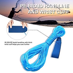 ReeMoo Cast Net, 3/8 Inch Mesh Size Throw Cast Net 6Ft Radius with Real Metal Sinker, Saltwater Freshwater Casting Net for Bait Trap Fish, Premium Monofilament Nylon Net