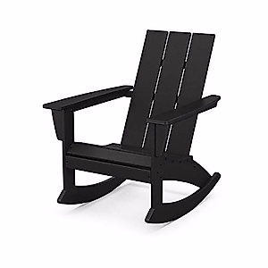 POLYWOOD® Modern Adirondack Rocking Chair, Black