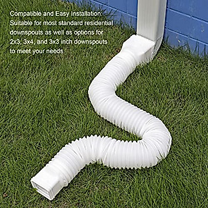 Plusgutter White-2pack Rain Gutter Downspout Extensions Flexible, Drain Downspout Extender,Down Spout Drain Extender, Gutter Connector Rainwater Drainage,Extendable from 21 to 68 Inches.