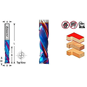 Amana Tool 46179-K CNC SC Spektra Extreme Tool Life Coated Compression Spiral 3/8 D x 1-5/8 CH x 3/8 SHK x 3-1/2 Inch Long 2 Flute Router Bit