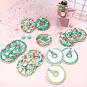 24 Pack Cotton Pads for Feeding Support, Feeding Pads Supplies G Shape Pads Button Covers for Feeding Care (Dinosaur)